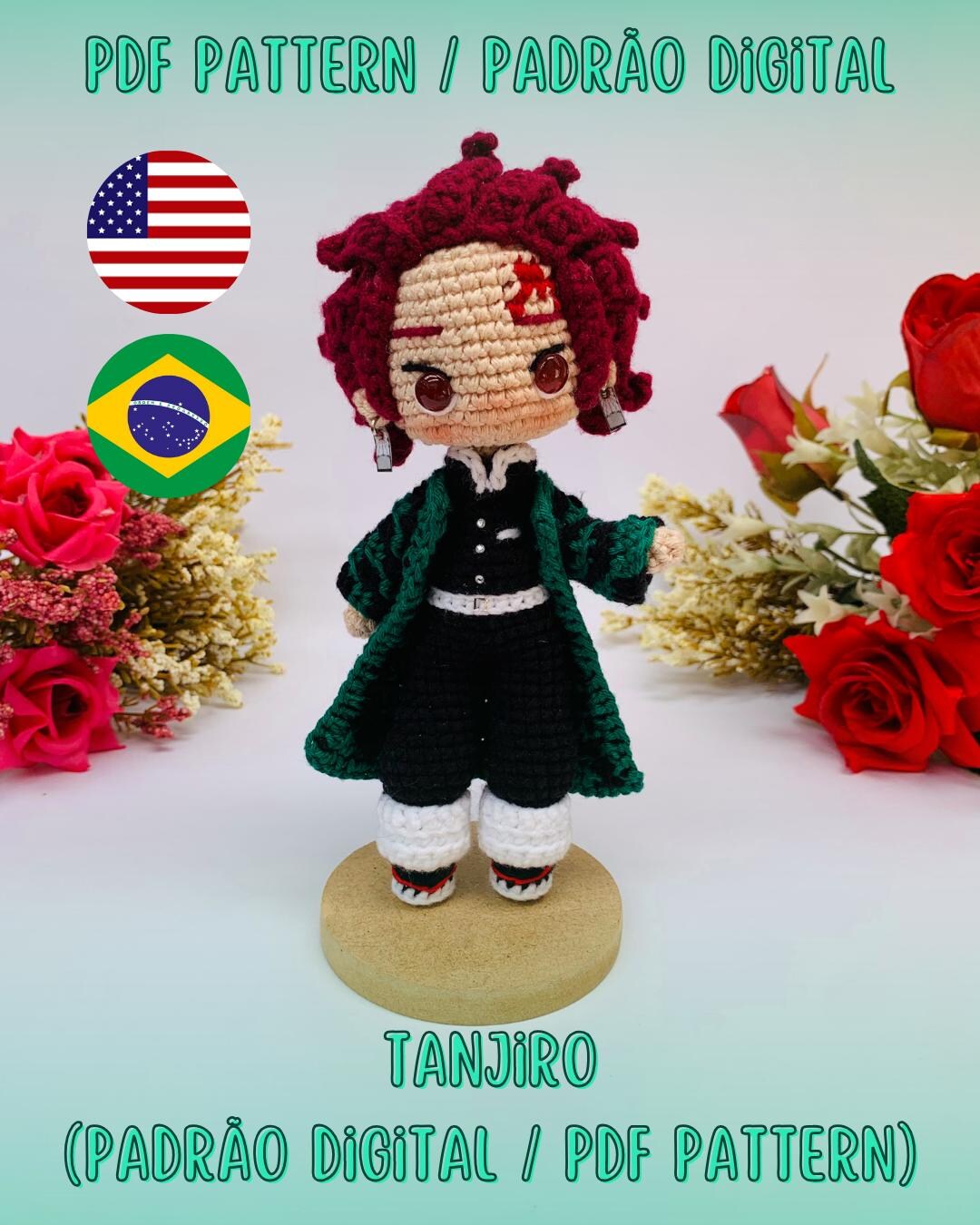 Mini Tanjiro - Demon Slayer (crochet PDF Pattern) - Etsy