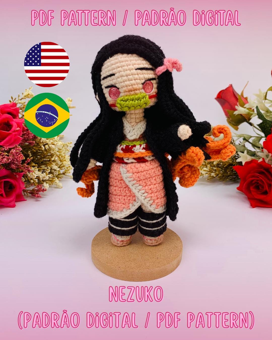 Mini Nezuko (crochet PDF Pattern) - Etsy Australia