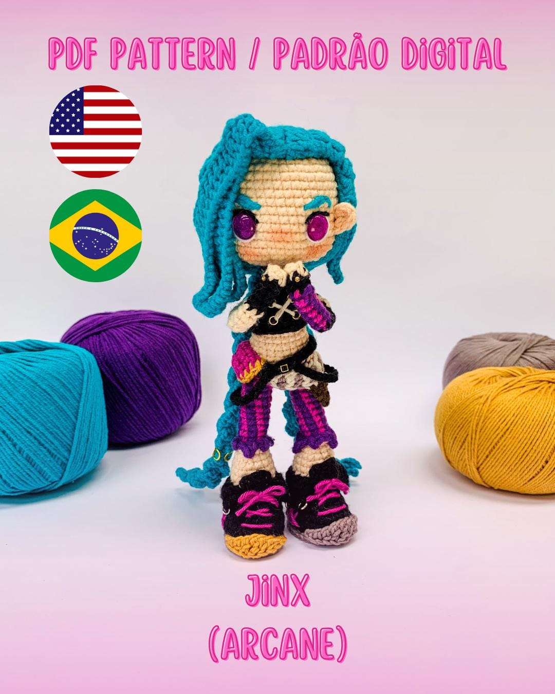 Jinx - Arcane (crochet PDF Pattern) - Etsy
