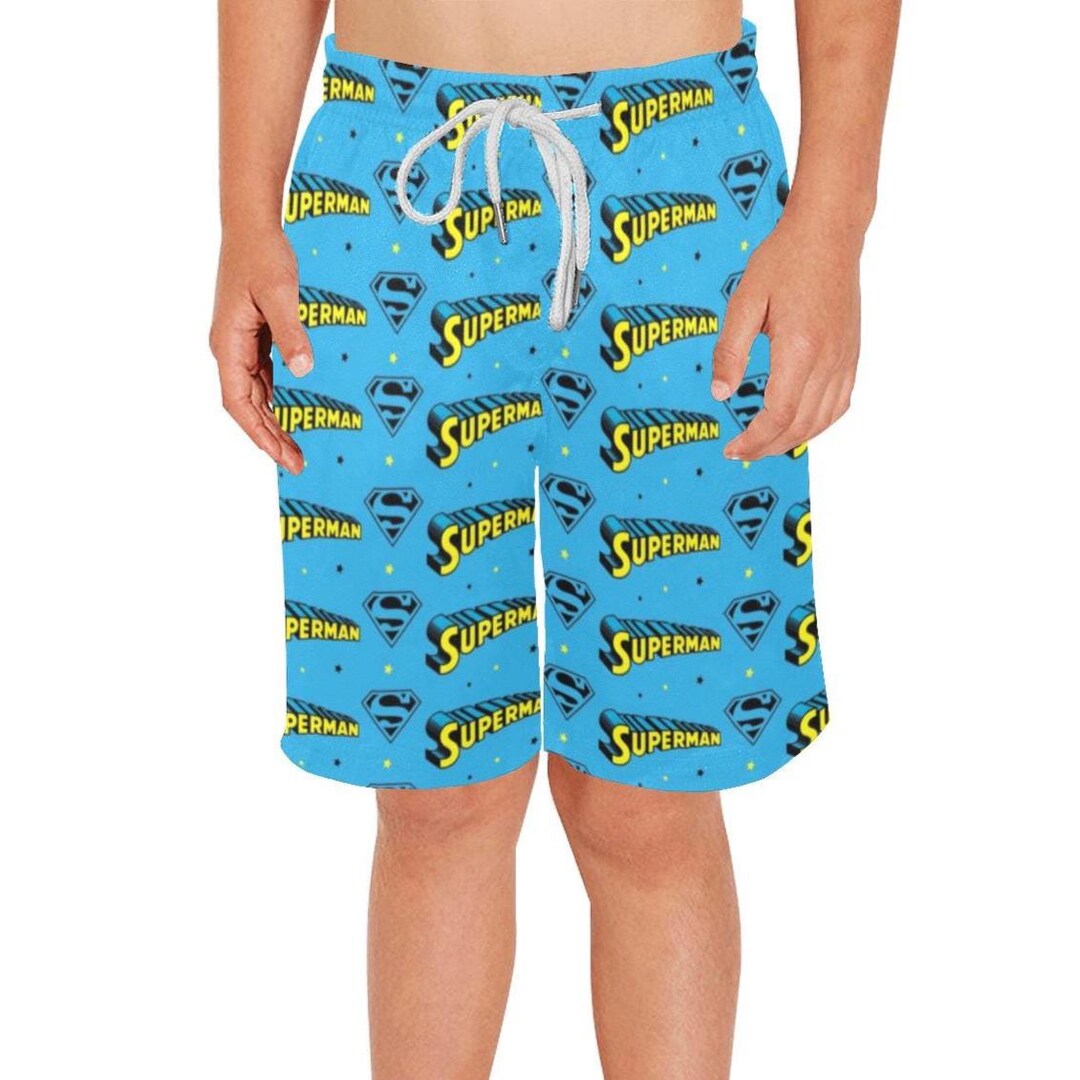 Superman Boys Swim Trunks, Casual Beach Shorts, Kids Superhero Swimwear ...