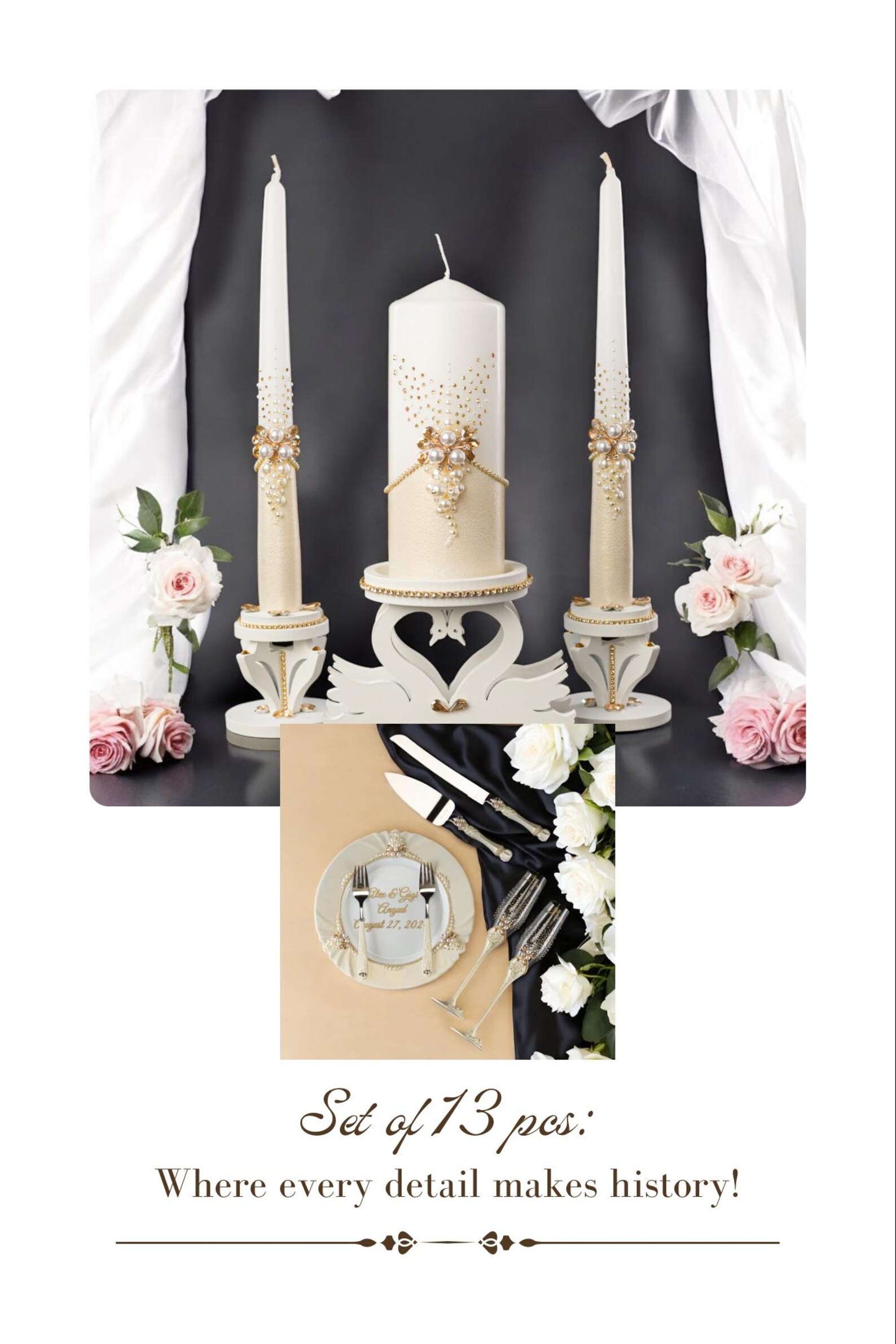 Elegant Wedding Set for Ceremony and Reception, Luxury Personalized ...