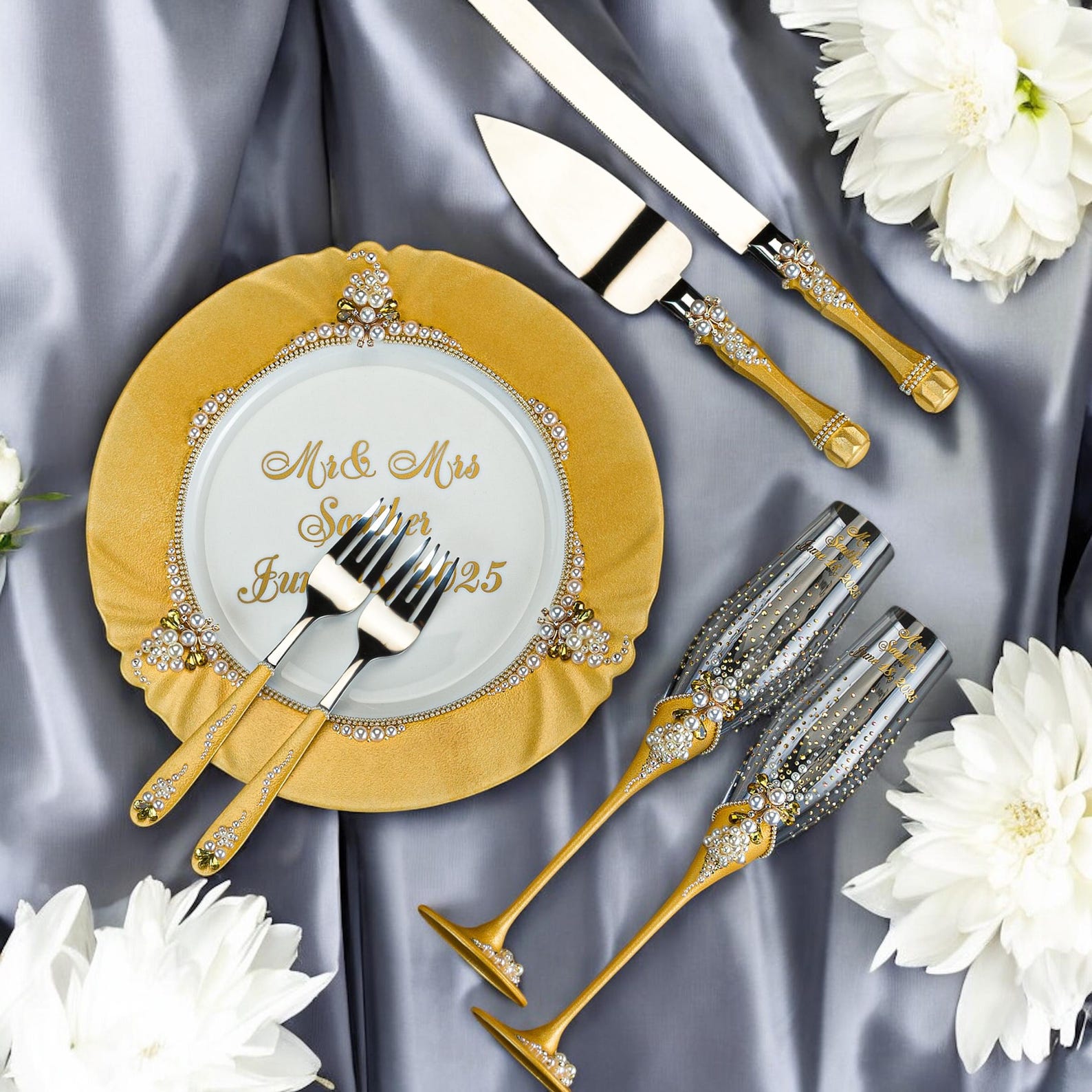 Complete Wedding Accessories Set for Bride and Groom, Personalized ...