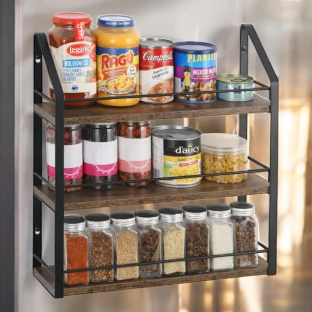 3-tier Wall-mounted Spice Rack Organizer - Hanging Kitchen Storage ...