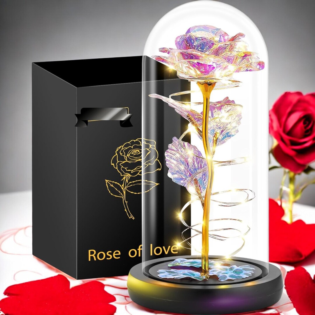 Glass Rose Flower: Handmade LED Light-up Roses Perfect Christmas ...