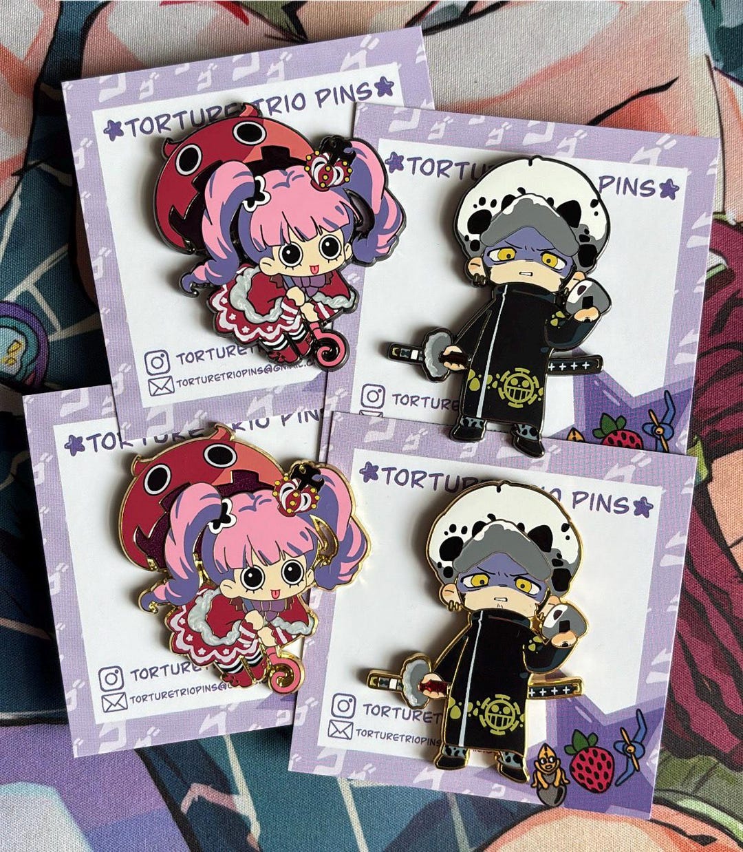 One Piece Law Trafalgar and Perona Enamel Pins - Etsy