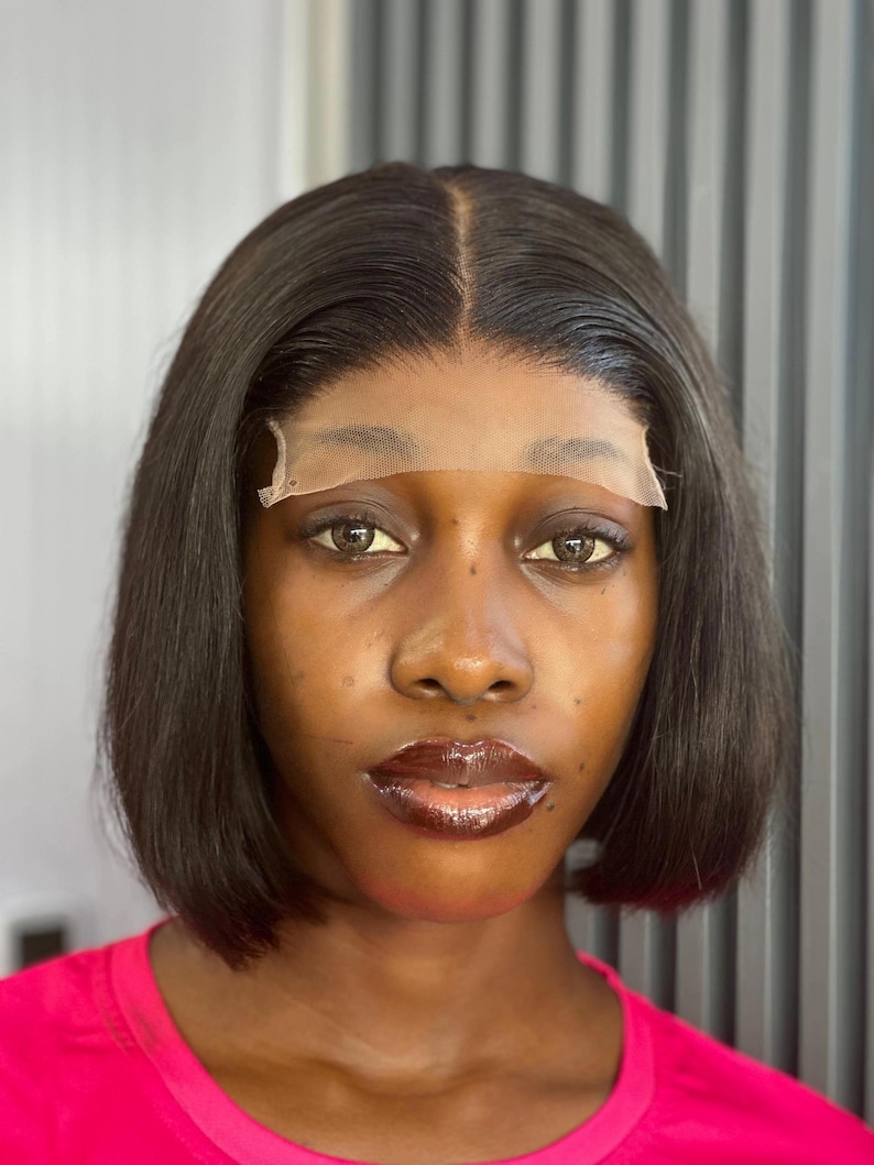 10inch Glueless Bob Wig: 5x5 HD Closure, Straight Human Hair - Etsy