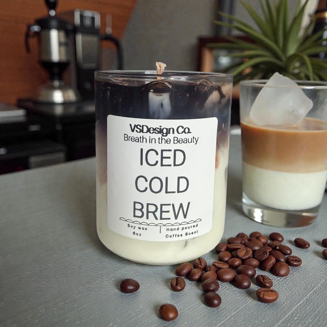Iced Coffee Soy Candle • 6oz , Coffee Shop Scent Hand Poured by ...
