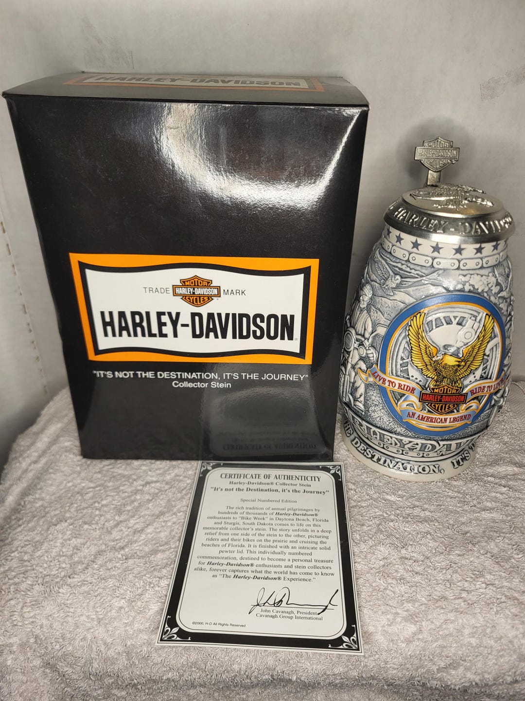 Vintage Harley-davidson Beer Stein it's Not the Destination, It's the ...