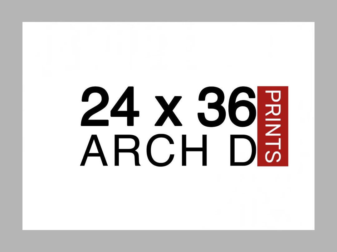 Arch D Size 24"x 36" Blueprints Printing on 20 LB Bond Paper (black ...
