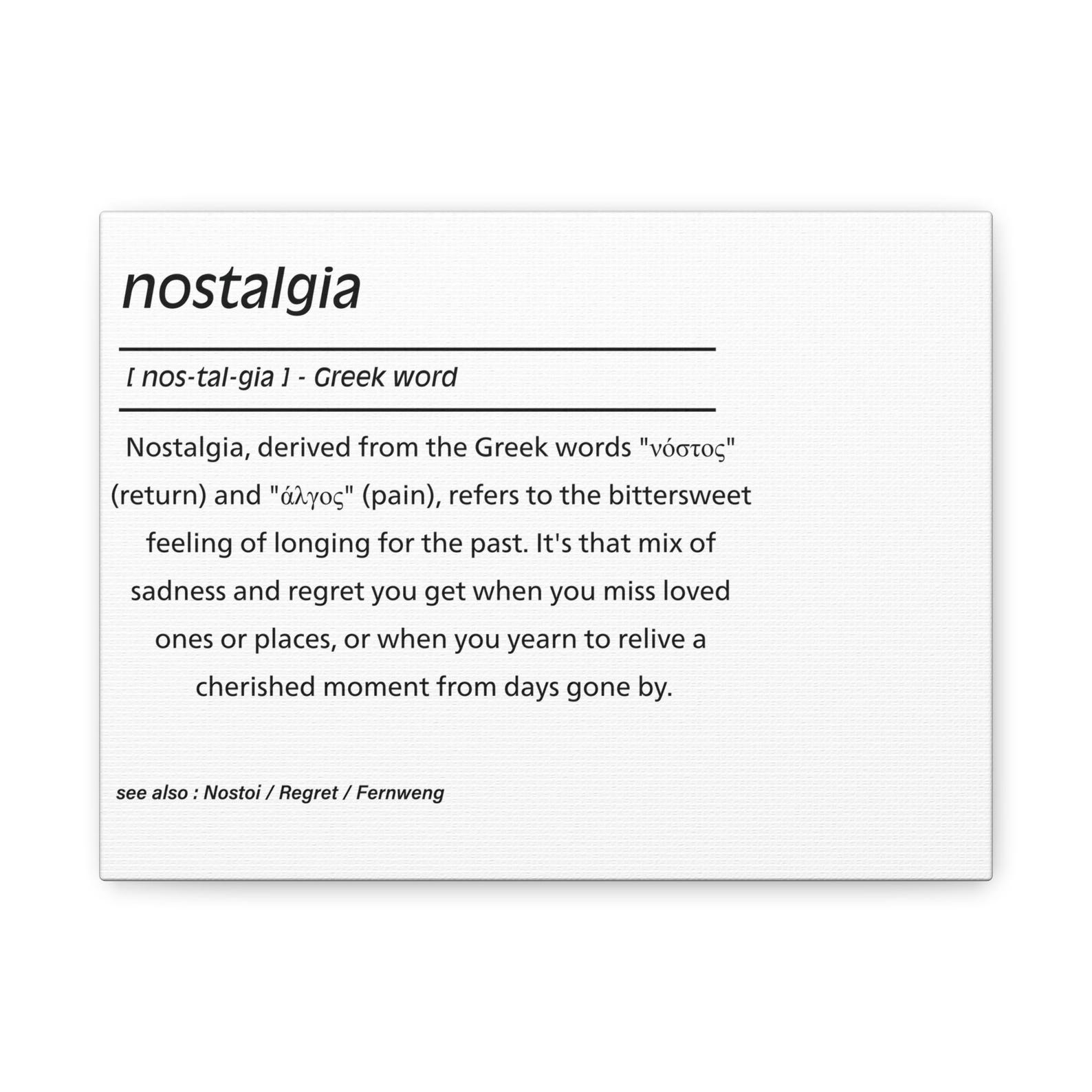 Printable Nostalgia Definition Wall Art , Home Wall Decor, Vintage ...