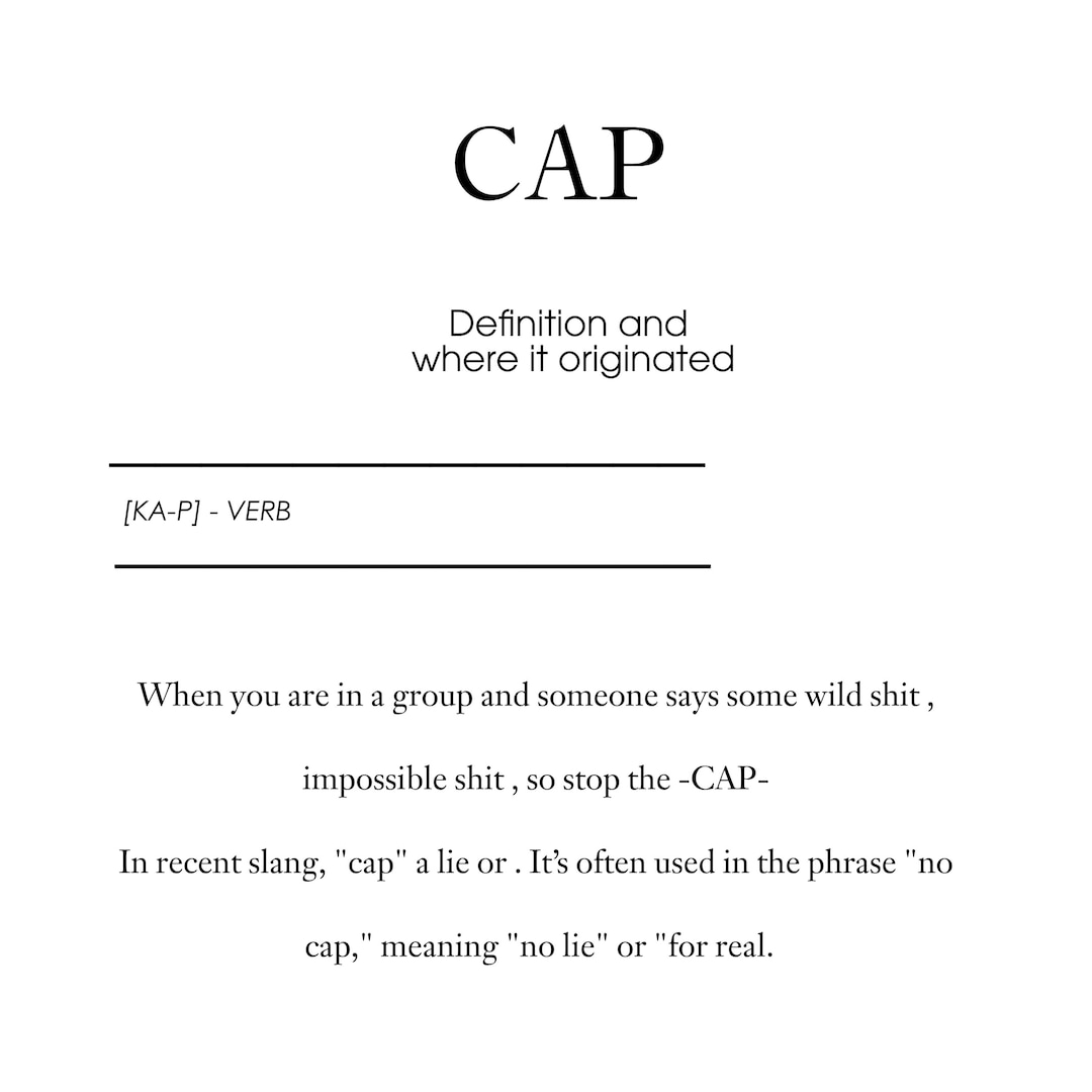 Cap Definition , Wall Art Printable / DIGITAL Downloadable , - Etsy