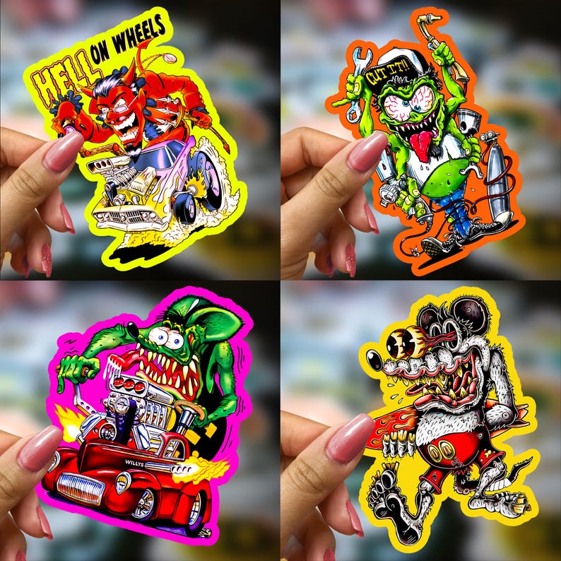 Rat Fink Sticker 40 Pack Waterproof Vinyl Hot Rod Decals, Ed “big Daddy ...