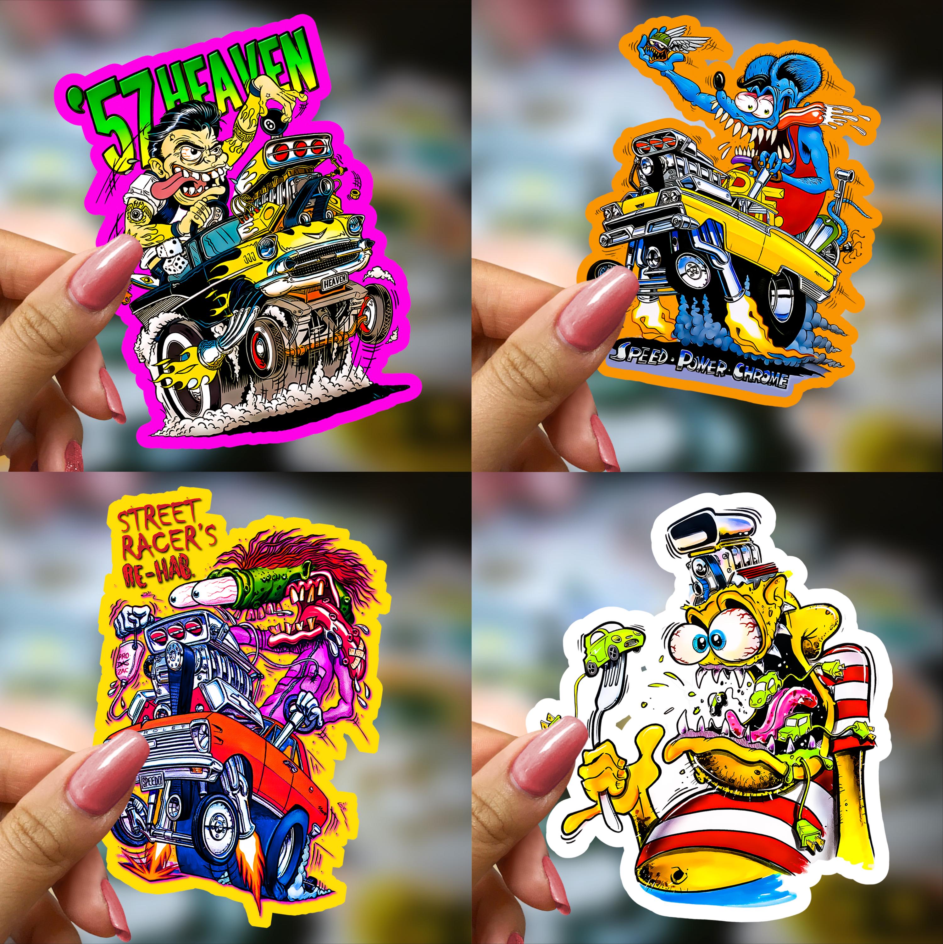 Rat Fink Sticker 50 Pack Waterproof Vinyl Hot Rod Decals, Ed “big Daddy ...
