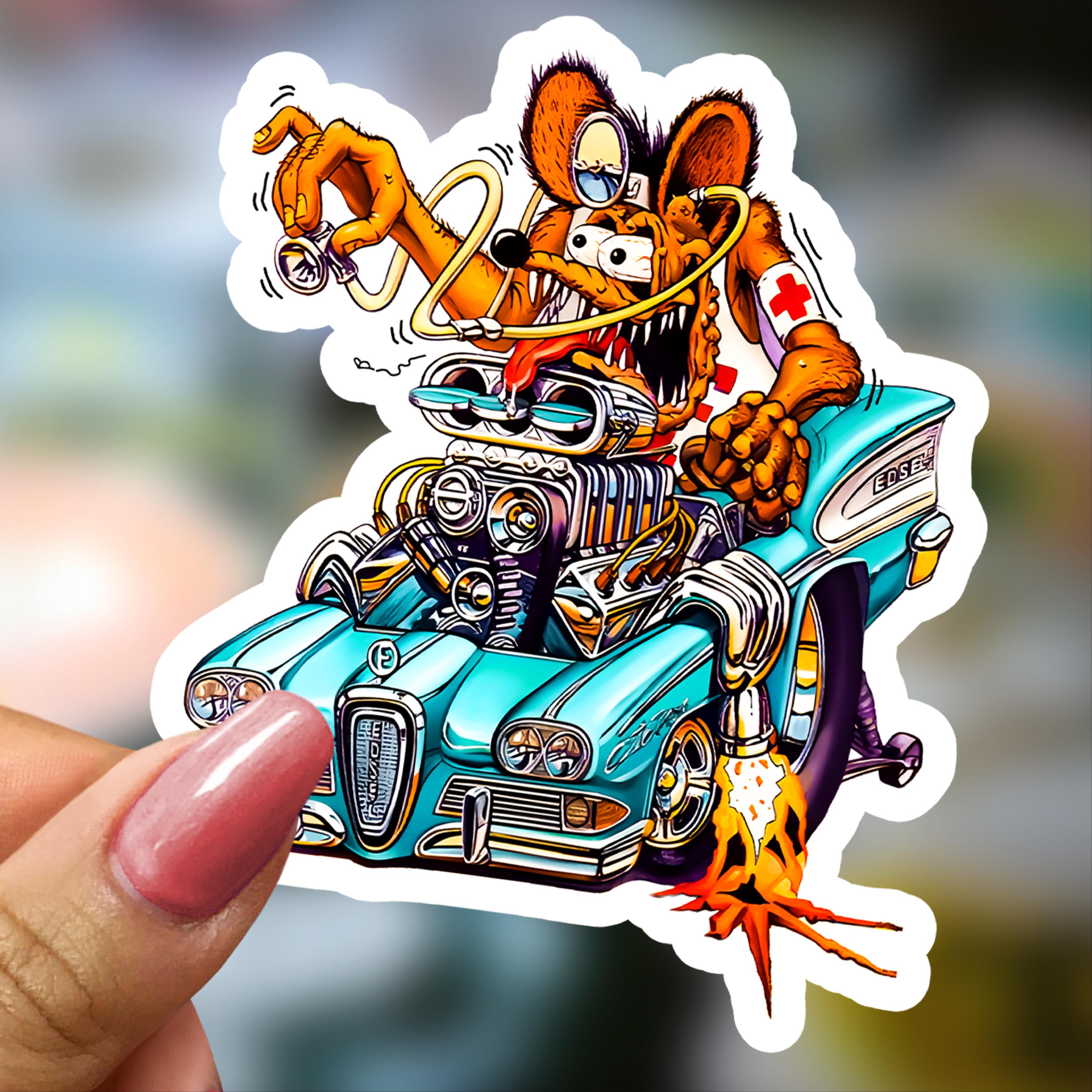 Rat Fink Waterproof Vinyl Decals, Ed Roth Hot Rod Stickers (40pcs) - Etsy