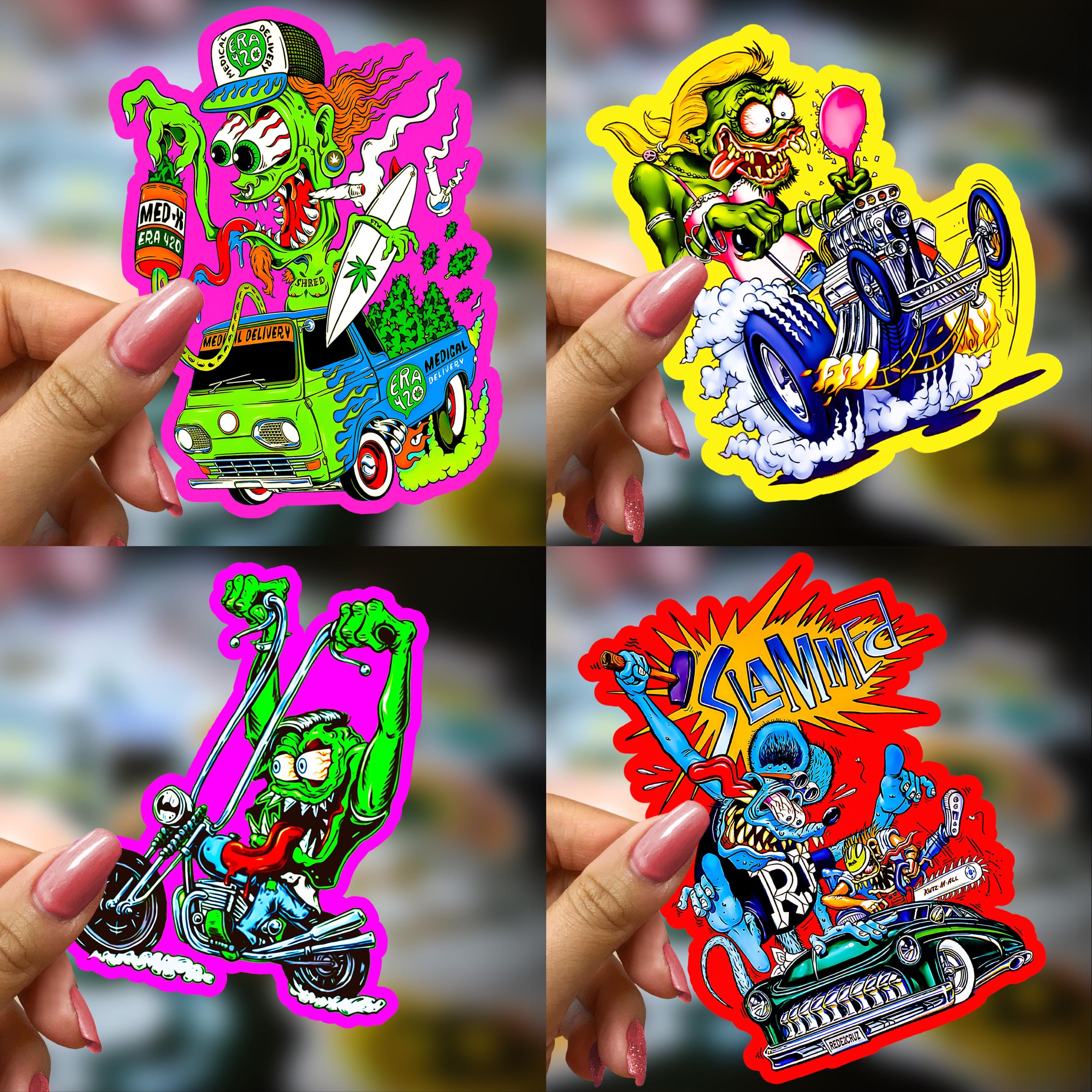 Rat Fink Sticker 50 Pack Waterproof Vinyl Hot Rod Decals, Ed “big Daddy ...