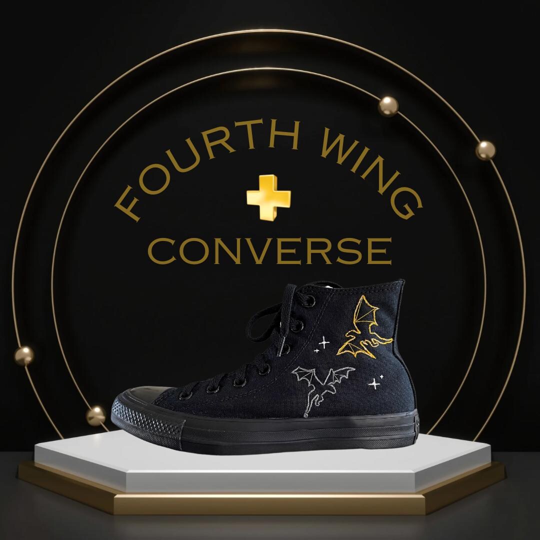 Fourth Wing Embroidered Converse High-top Sneakers - Etsy