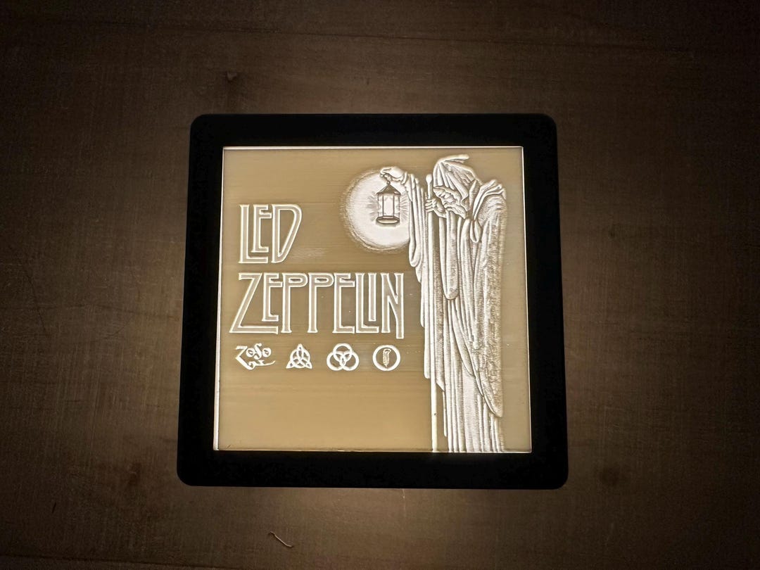 Led Zeppelin Hermit Lithophane Light Box – Iconic Rock Art With Band ...