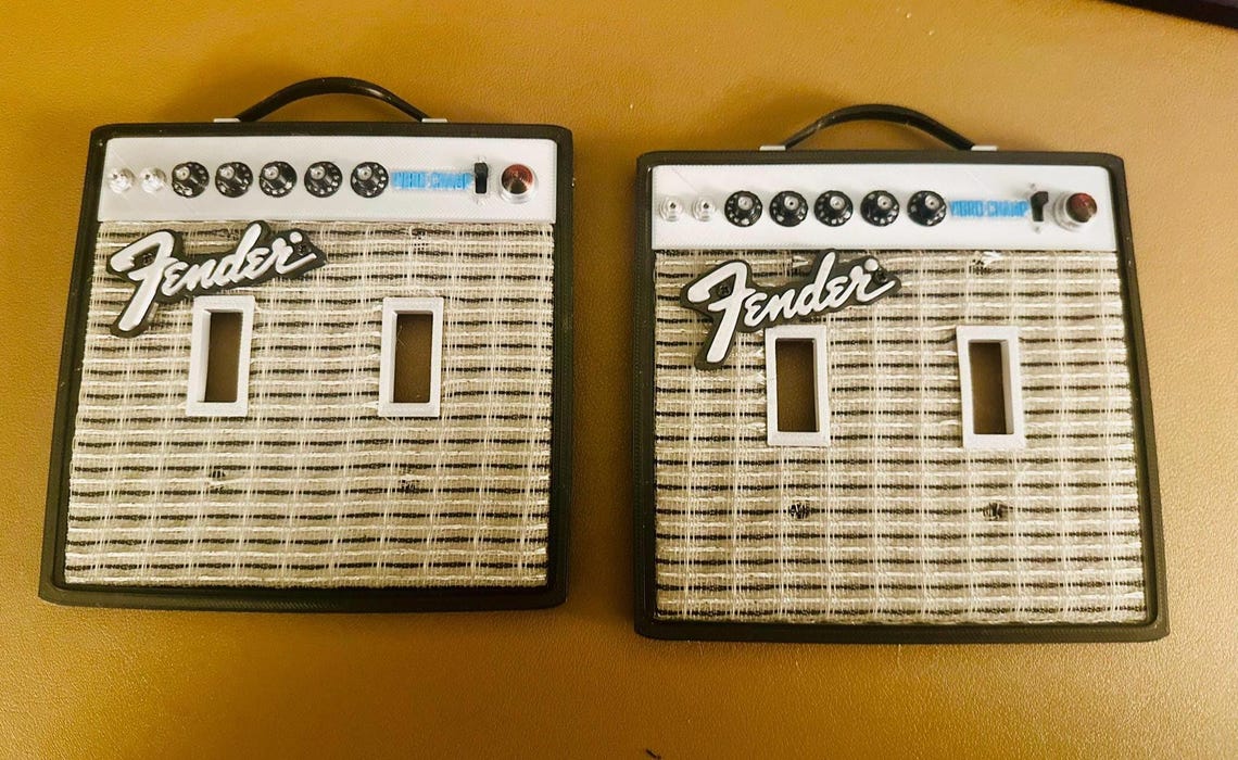 Fender Vibro Champ Style Light Switch Plate - Handmade Amp Decor - Etsy