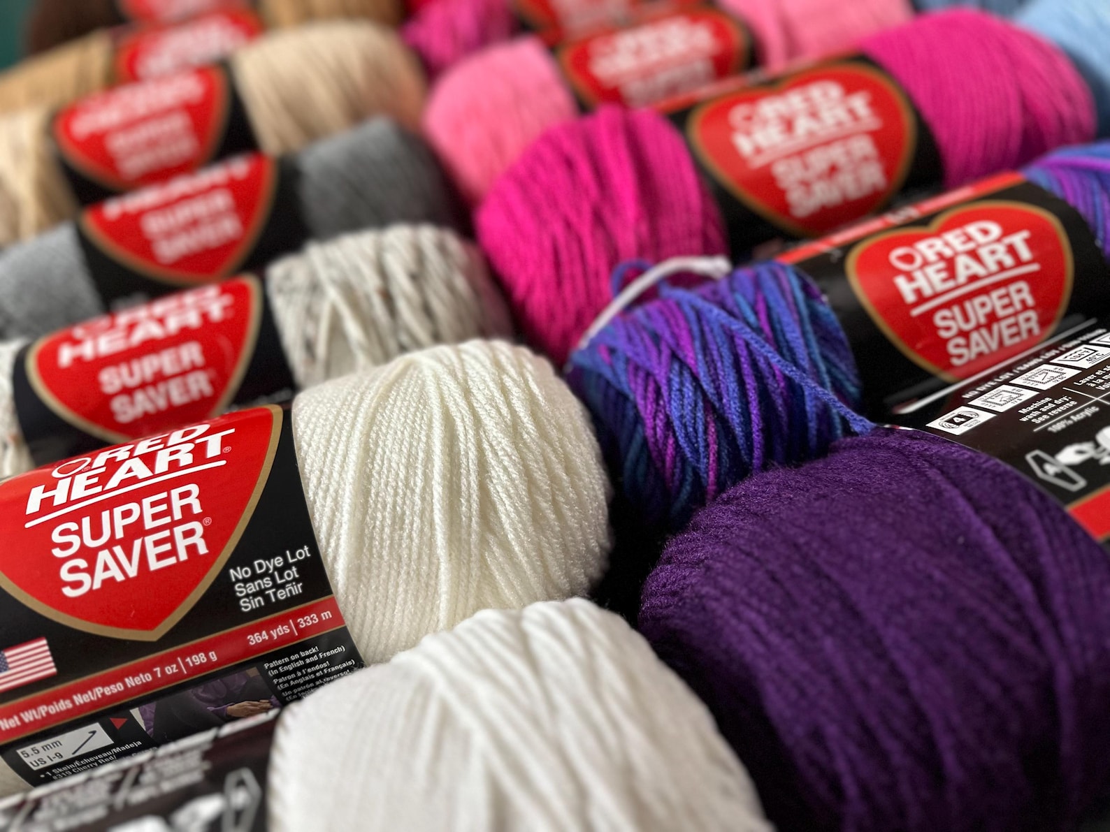 Red Heart Super Saver Yarn: Bright Acrylic Colors, 364 Yards - Etsy