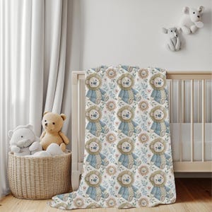 Lion Plush Blanket | Safari Nursery Decor, Velveteen Throw - Etsy.de
