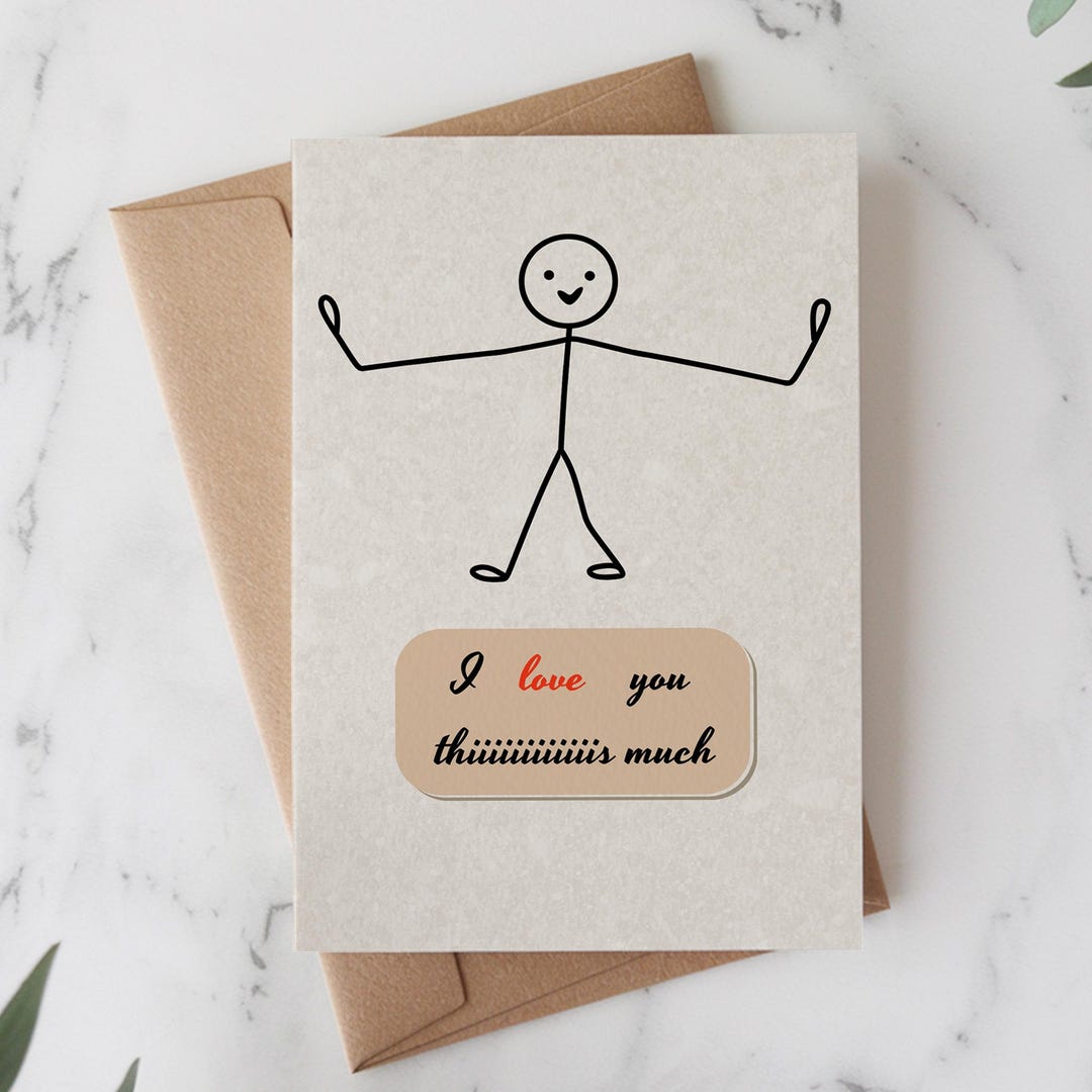 I Love You This Much Card Design Cute Valentine's Day Card Design Love ...