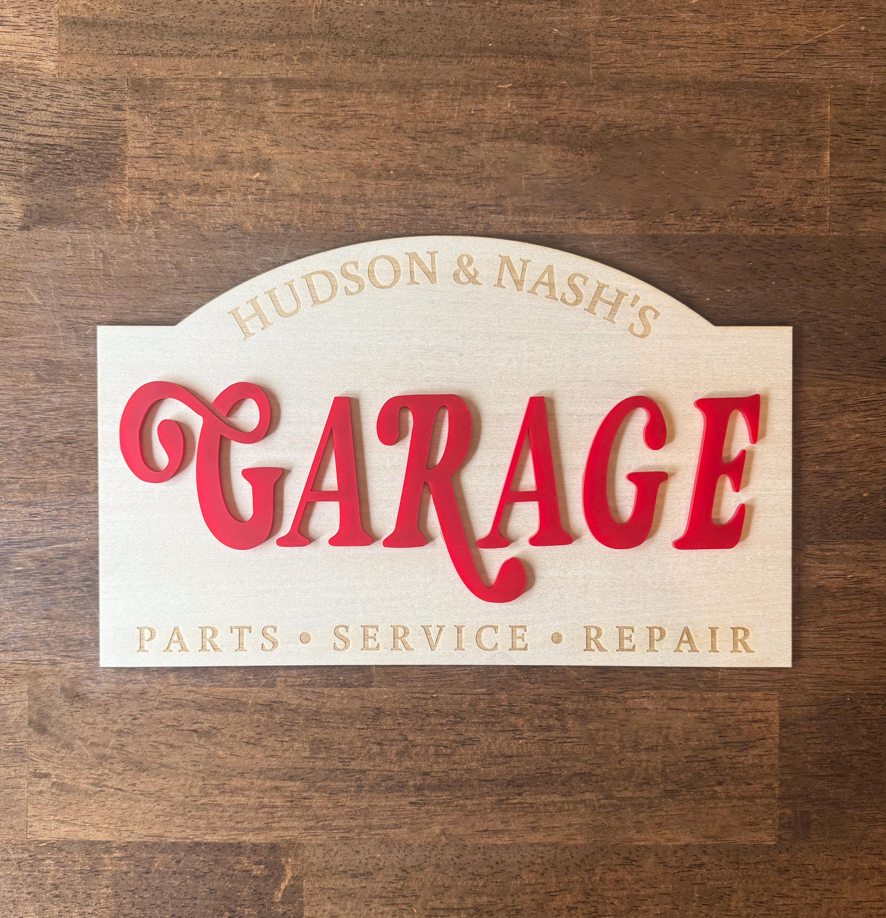 Custom Garage Name Sign: 3D Laser Engraved Wood Sign - Etsy