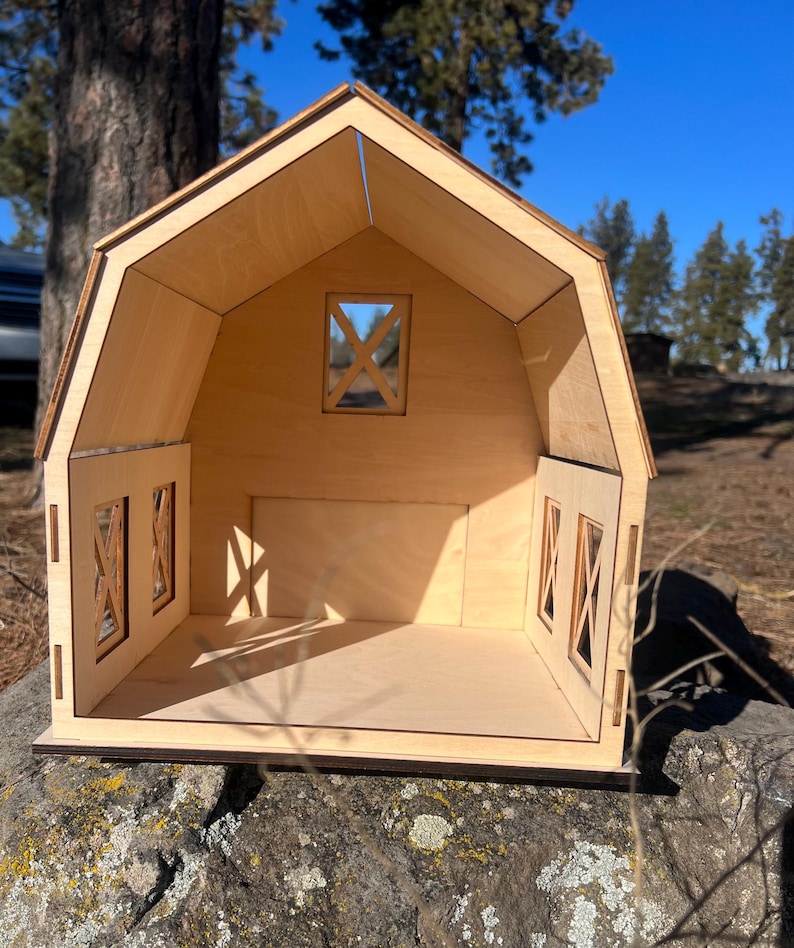 DIY Barn Model Craft Kit: Laser-etched, Ready to Assemble - Etsy