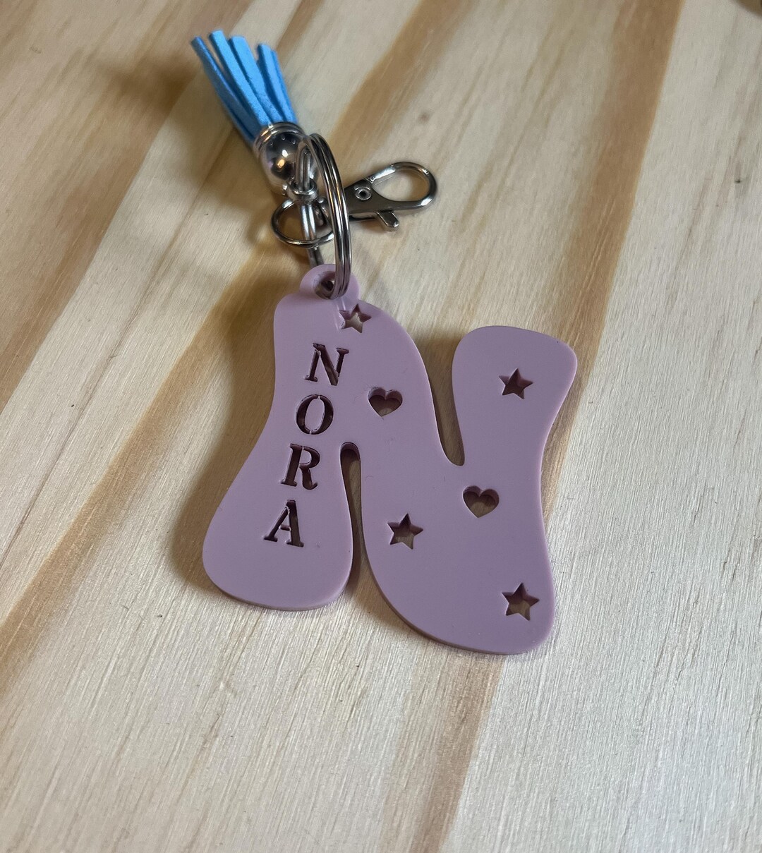 Initial Keychain With Name Cut Outs and Tassles| Custom Keychain | Bulk ...