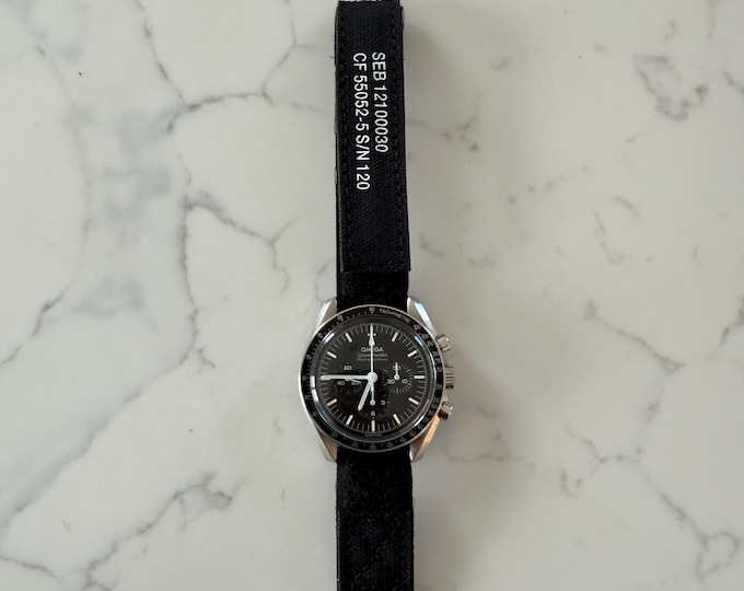 NASA Apollo 1965 Watch Strap Band for Omega Speedmaster Moonwatch Black ...