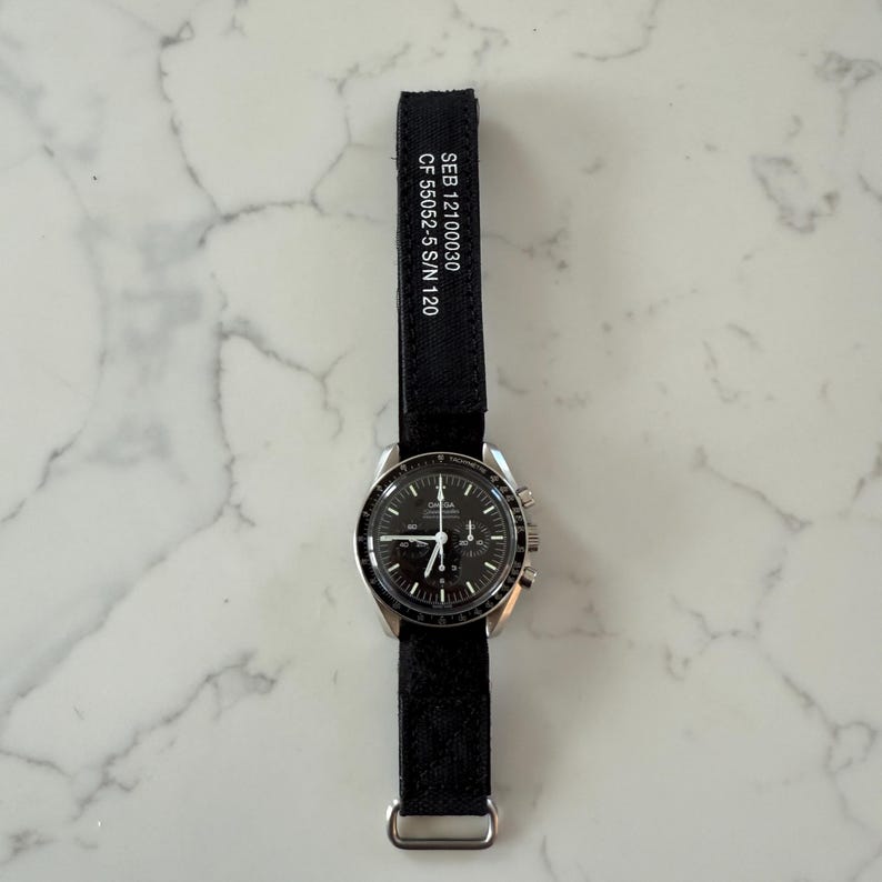 NASA Apollo 1965 Watch Strap Band for Omega Speedmaster Moonwatch Black ...