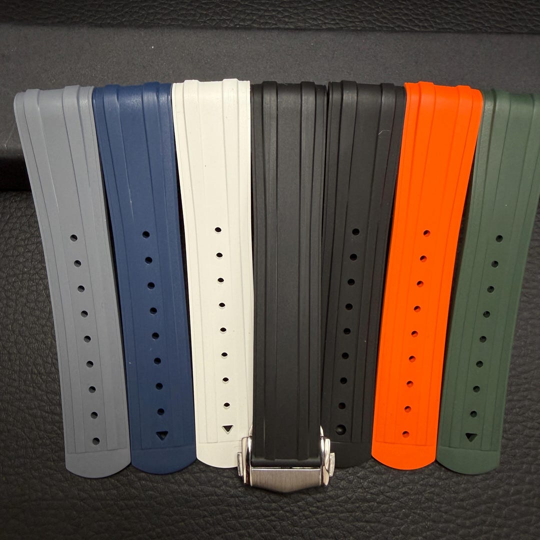 Omega Seamaster Luxury FKM Rubber Watch Strap With Deployment Clasp ...