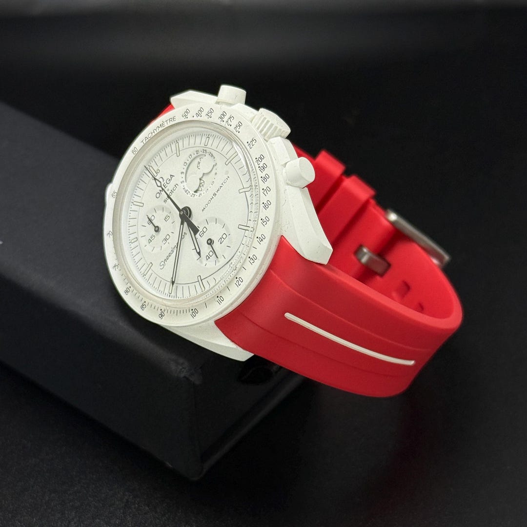 Red Rubber Watch Strap for Omega X Swatch Moonswatch - 20mm - Etsy