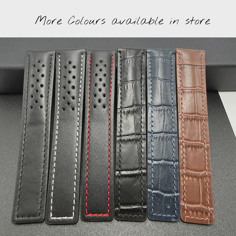 Racing Style Leather Watch Strap With Deployment Clasp: Fits Omega ...