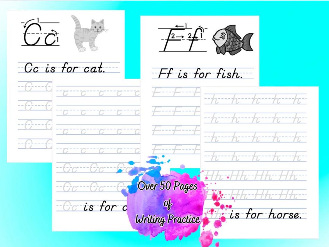 Handwriting Practice, Uppercase and Lowercase Letters, Workbook for ...