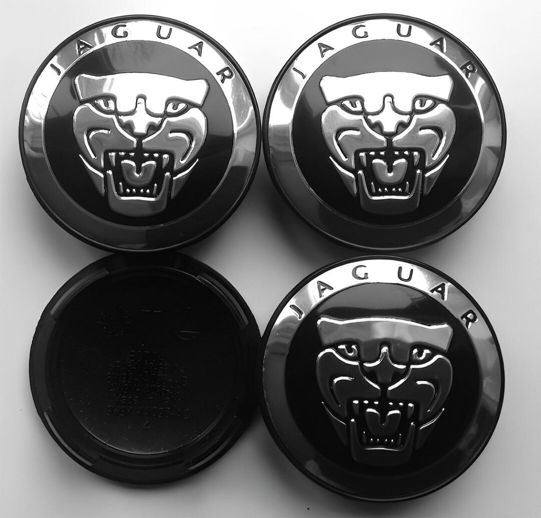 Set of 4 Jaguar BLACK RED GREEN Blue Wheel Center Caps Hub Badges 59mm ...