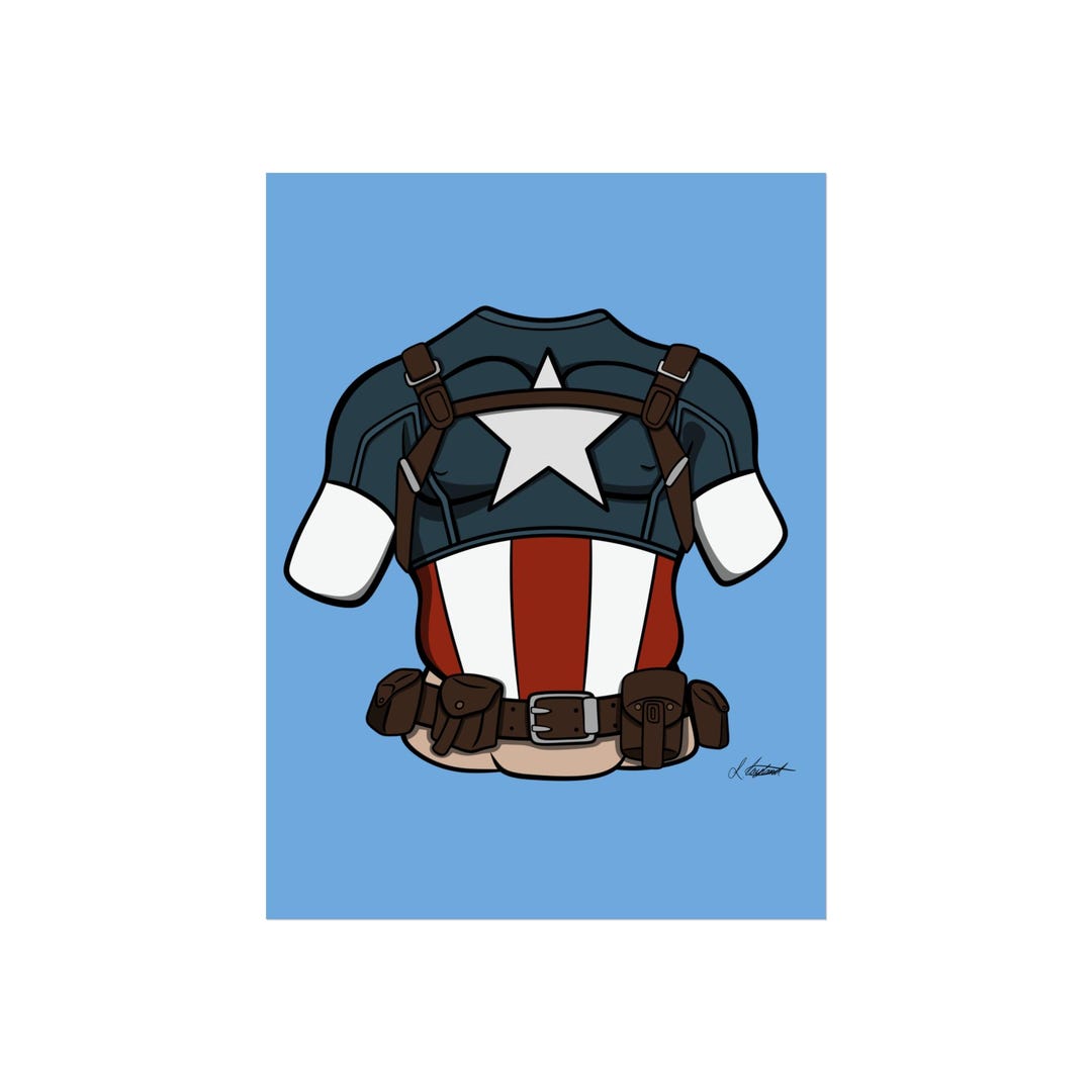 The captain America Torso Poster - Etsy