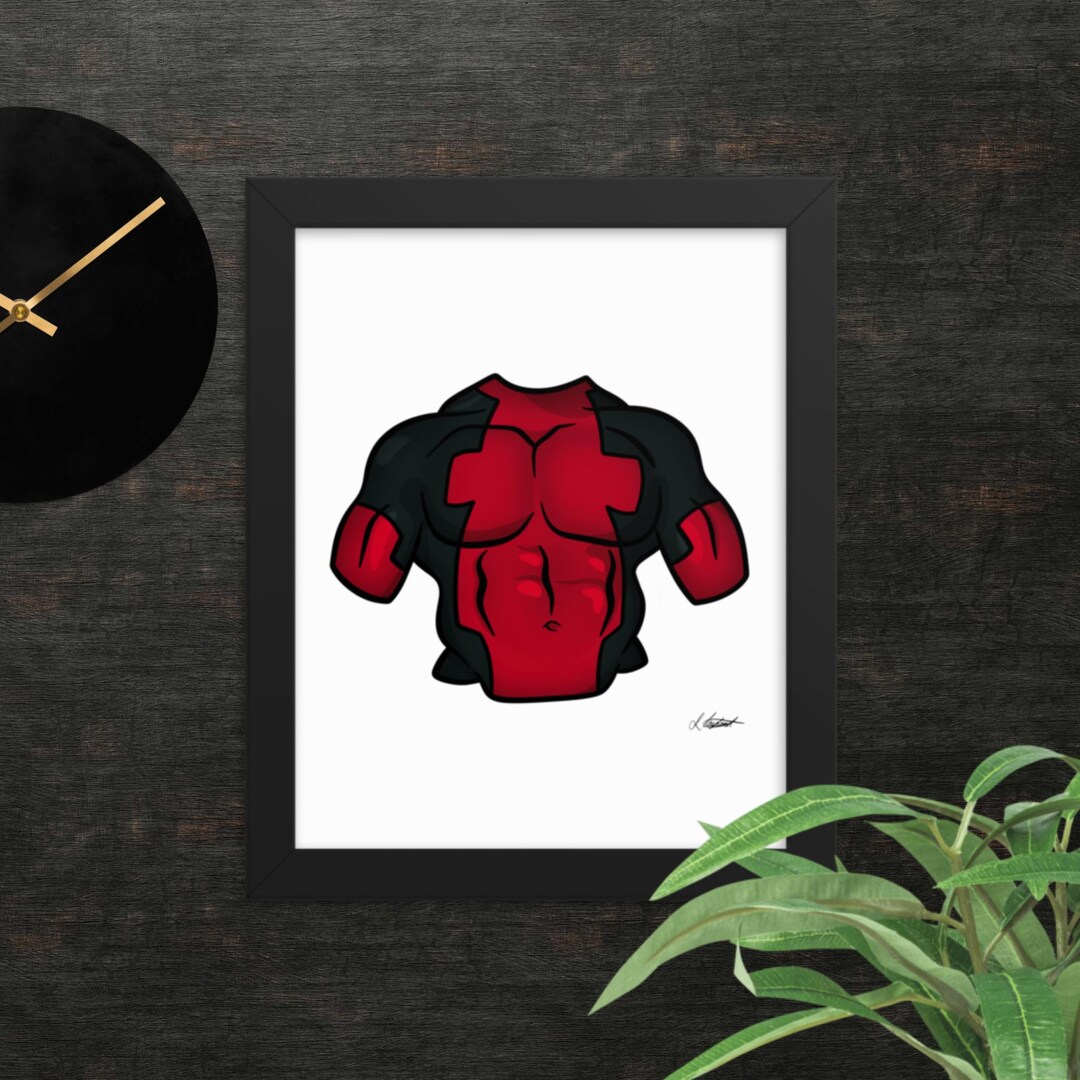 The Deadpool Torso Framed Poster - Etsy