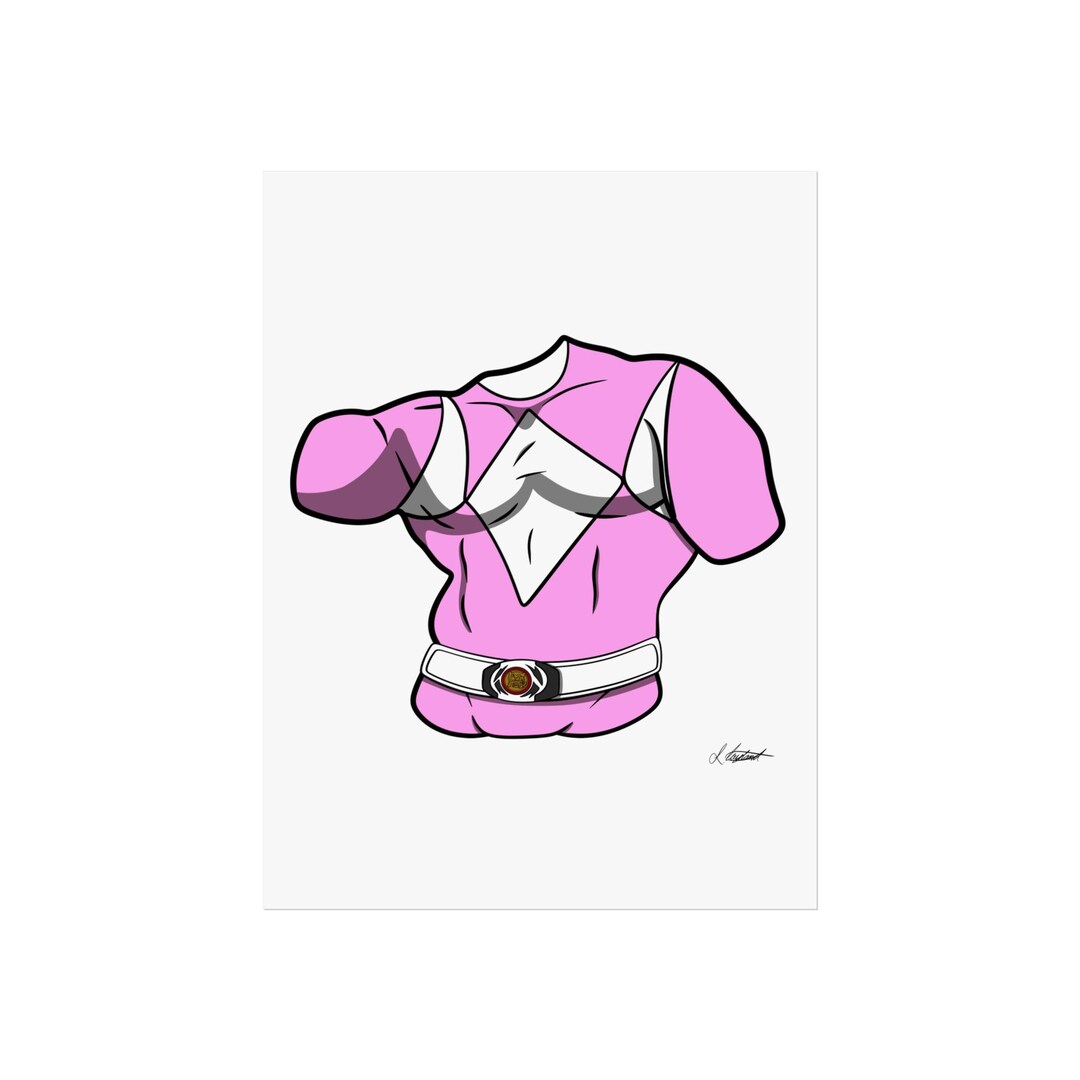 The pink Power Ranger Torso Poster - Etsy