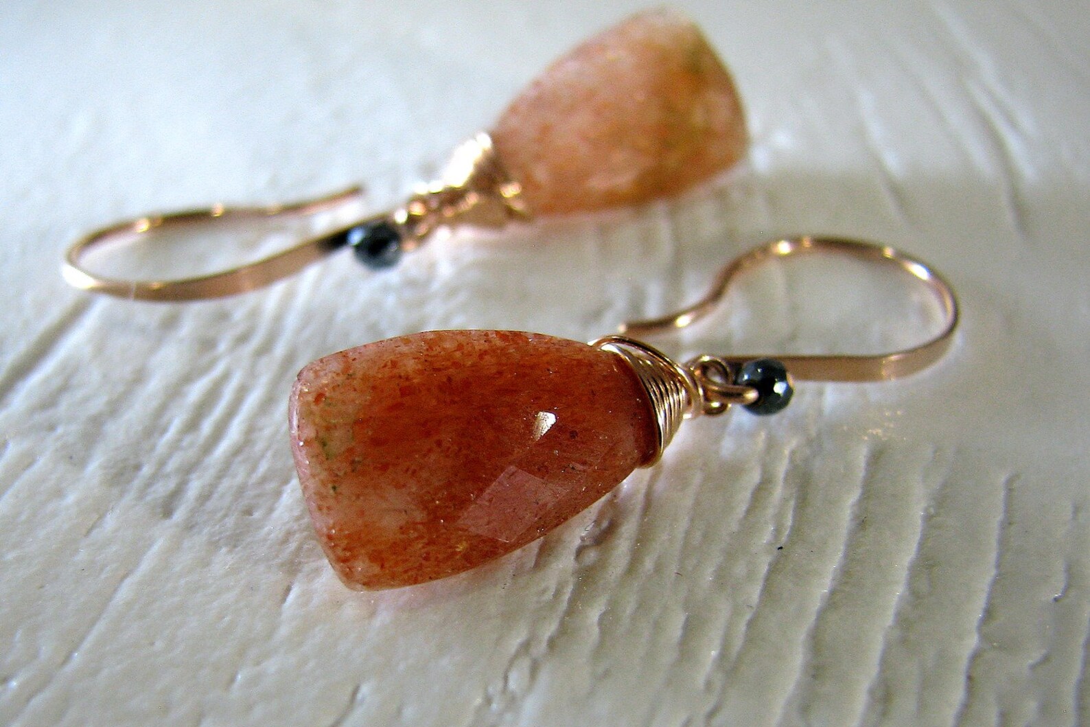 Sunstone Earrings Rose Gold Sunstone Earrings Natural - Etsy Hong Kong