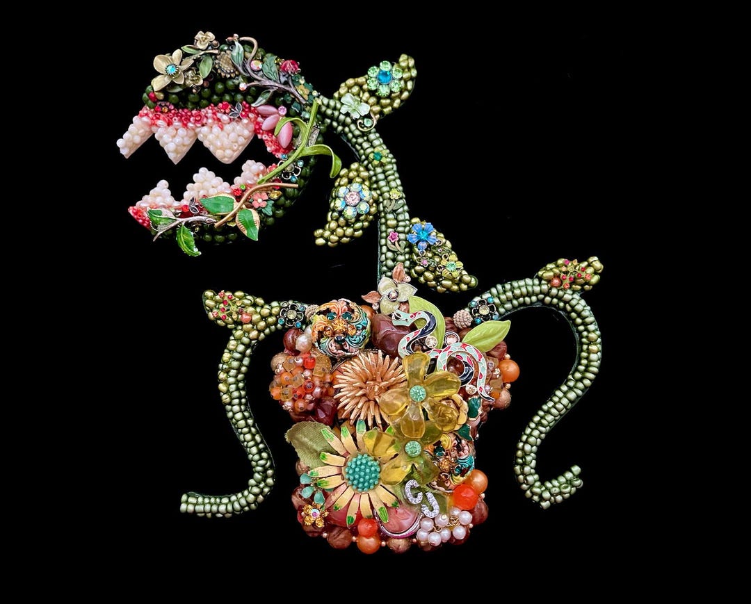 Audrey Plant Wall Decor, Little Shop of Horrors Wall Art, Upcycled ...