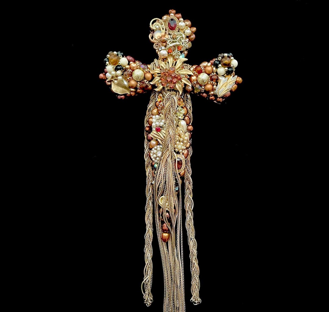 Bronze Cross Wall Decor, Cross Wall Art, Lavish Cross Wall Hanging ...