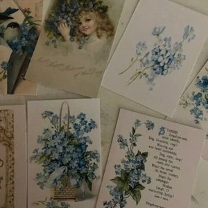 Vintage Style Die Cuts/gift Tags-forget Me Not Floral~so Pretty-card ...