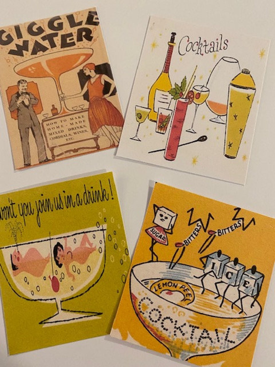 Vintage Retro Cocktail Tags/die Cuts so Fun 24 Piece-4 Styles - Etsy