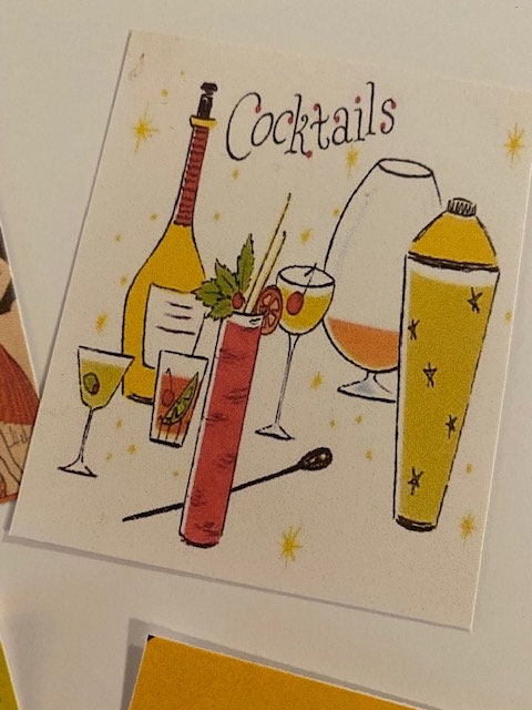 Vintage Retro Cocktail Tags/die Cuts so Fun! 24 Piece-4 Styles - Etsy