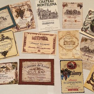 Wine Labelsvintage Style Wine Labels/die Cuts/gift - Etsy