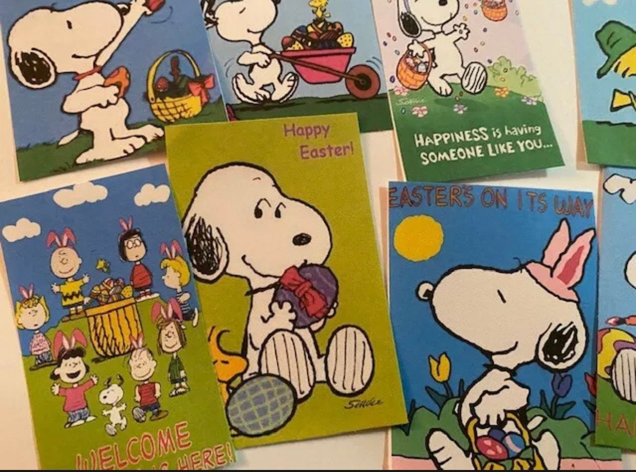 Vintage Oh so Cute Snoopy/woodstock Easter-cards/die Cuts/gift Tags 24 ...