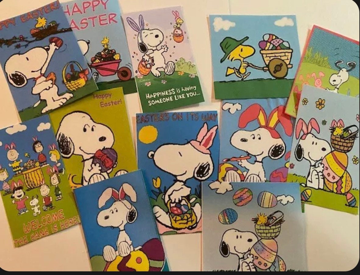 Vintage Oh so Cute Snoopy/woodstock Easter-cards/die Cuts/gift | Etsy