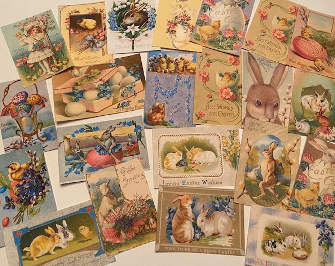 Vintage Early Victorian Easter-cards/die Cuts/gift Tags 22 Pieces/22 ...