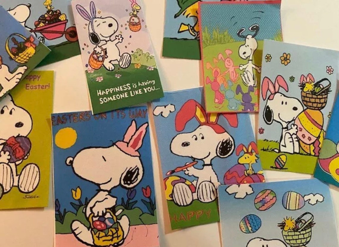 Vintage Oh so Cute Snoopy/woodstock Easter-cards/die Cuts/gift - Etsy