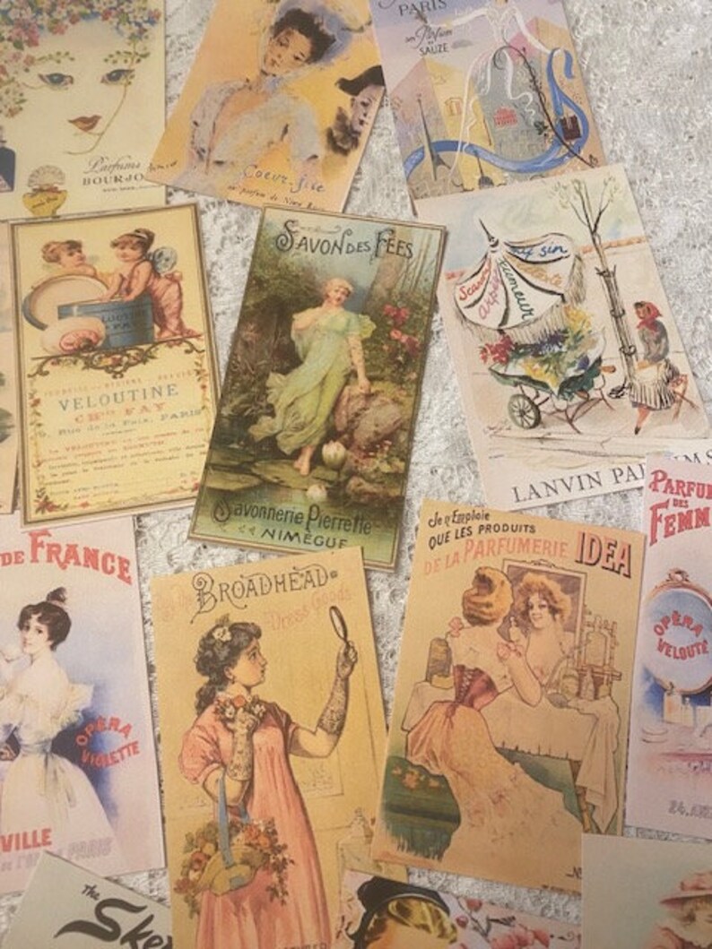 Vintage Style Victorian Ads Labels DIE Cuts/gift Tags 35 Piece/paris ...